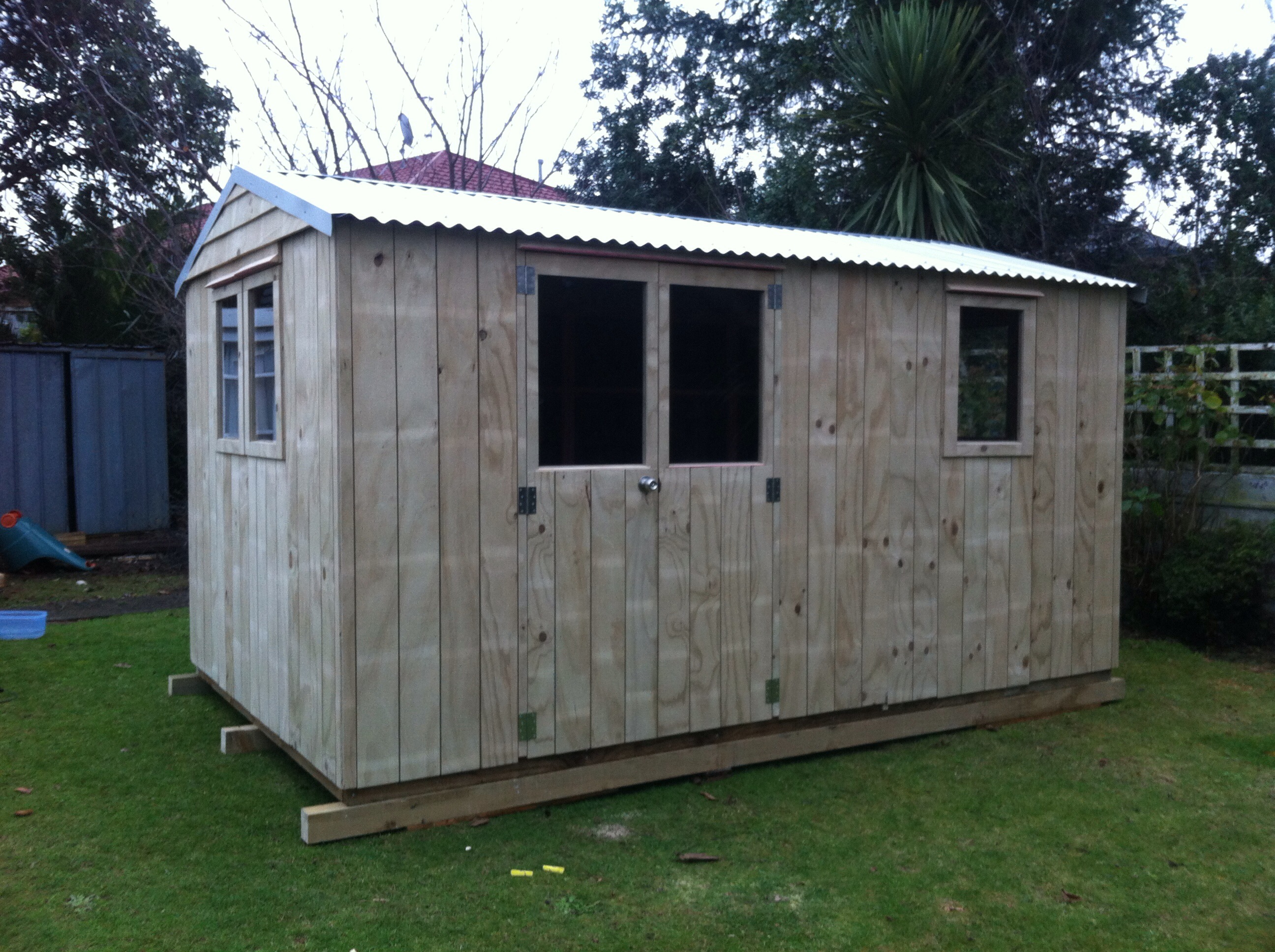 Plywood cladding…super neat and tidy!! | Garden Shed Central